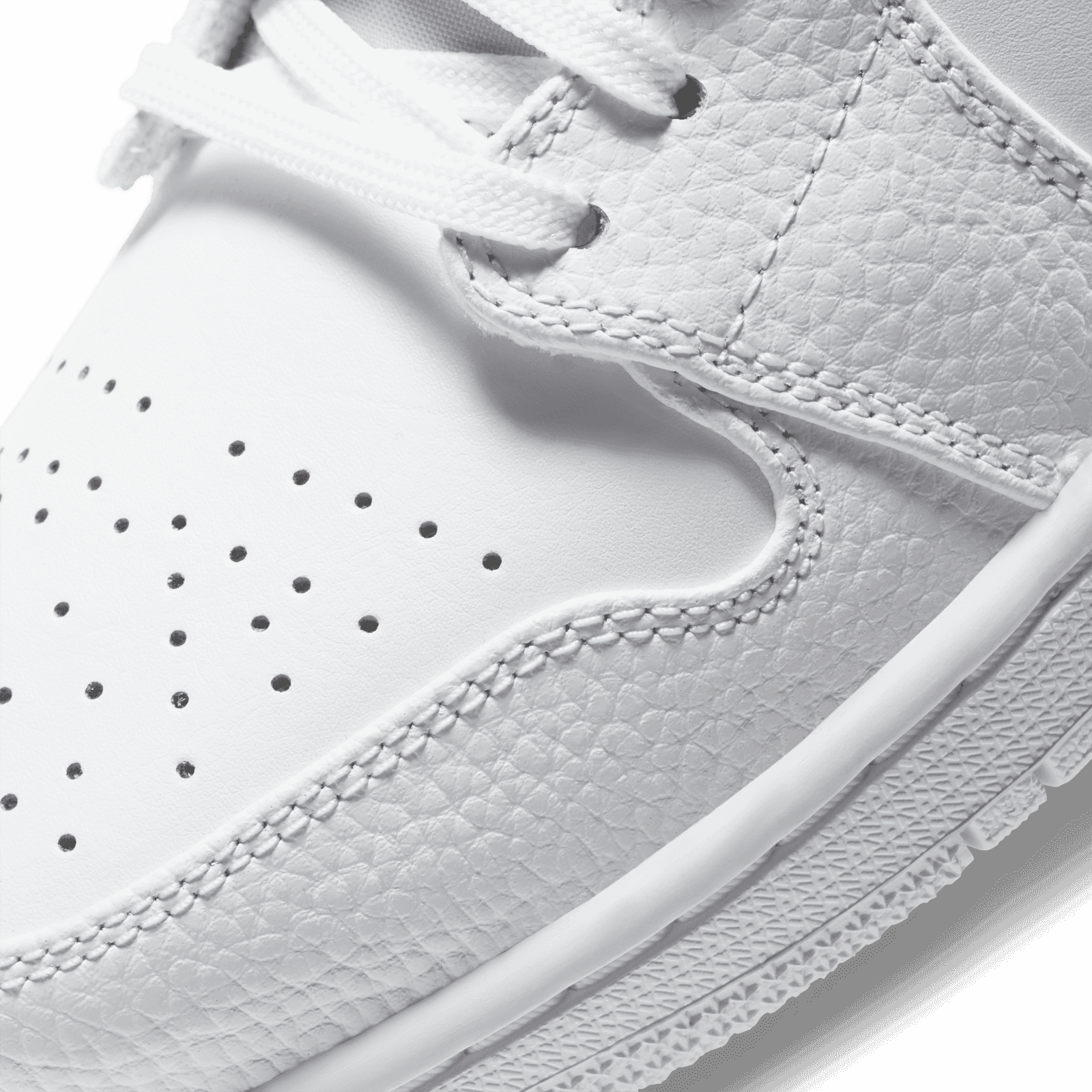 Jordan 1 Low Triple White Tumbled Leather - 553558-130