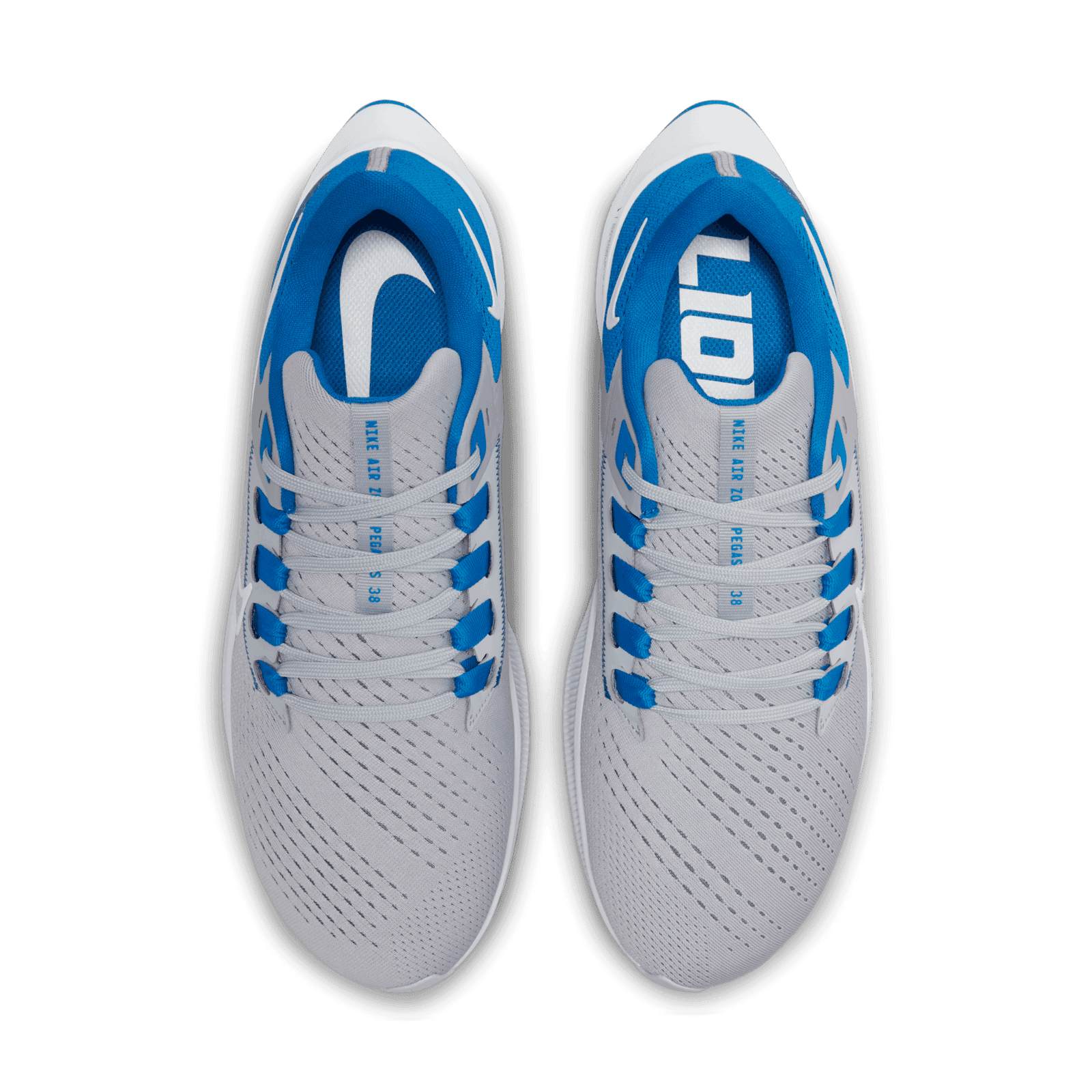 Nike Air Zoom Pegasus 38 (NFL Detroit Lions) Running Shoes in Grey ...