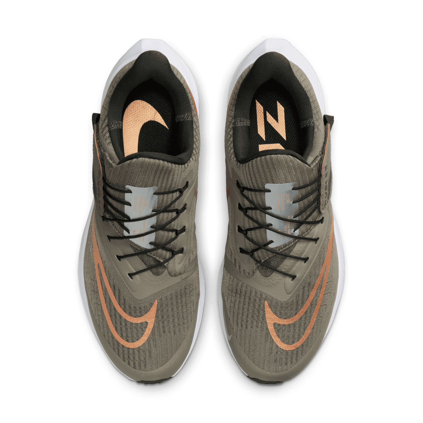 Nike Air Zoom Pegasus FlyEase Easy On/Off Road Running Shoes in Grey ...